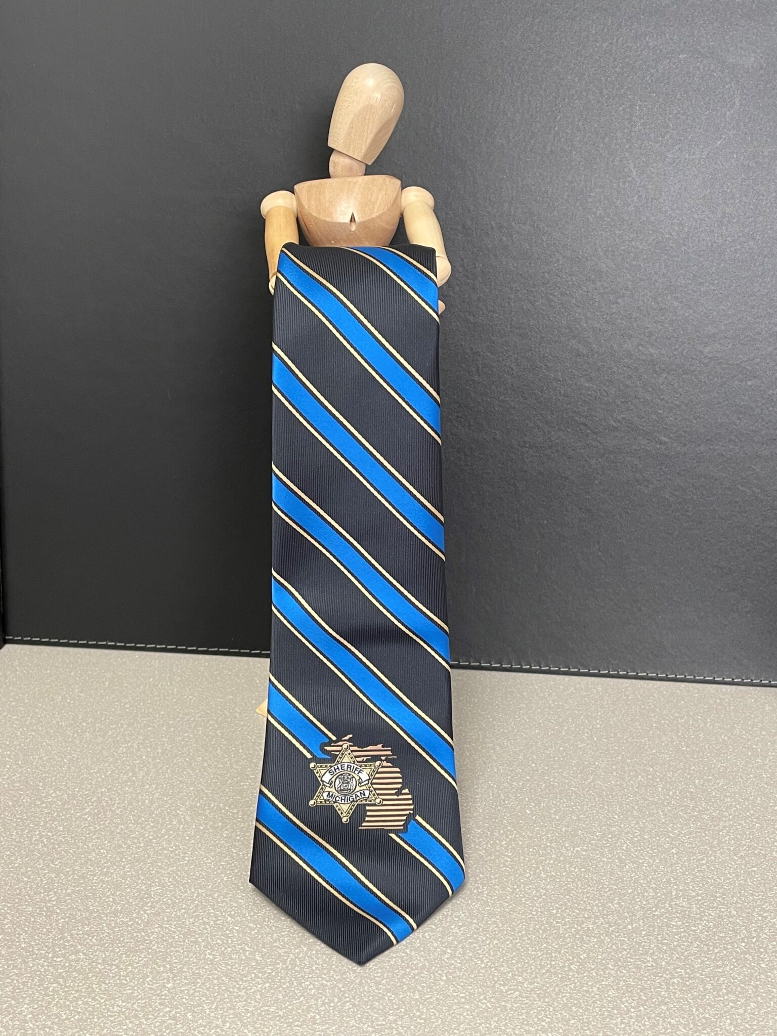 Tie with Black and Blue Stripes | Michigan Sheriffs' Association